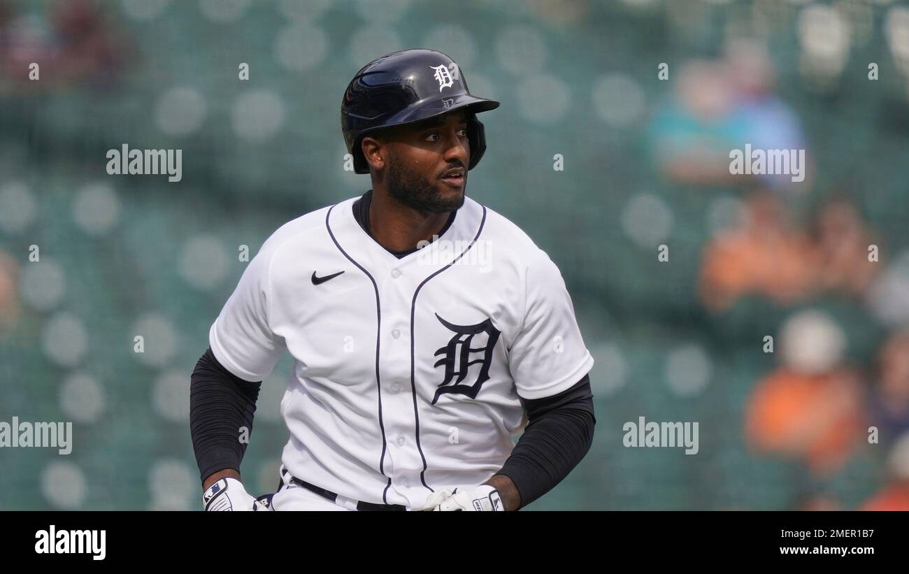 Detroit Tigers' Niko Goodrum plays during a baseball game, Tuesday ...