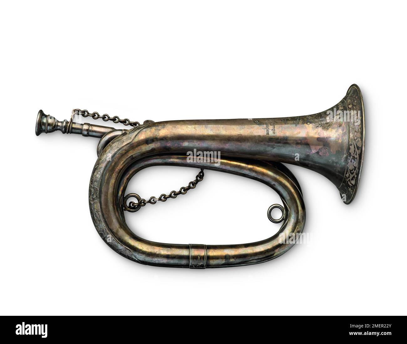 Silver bugle in B flat, made by Antoine Courtois, Paris, France, circa ...