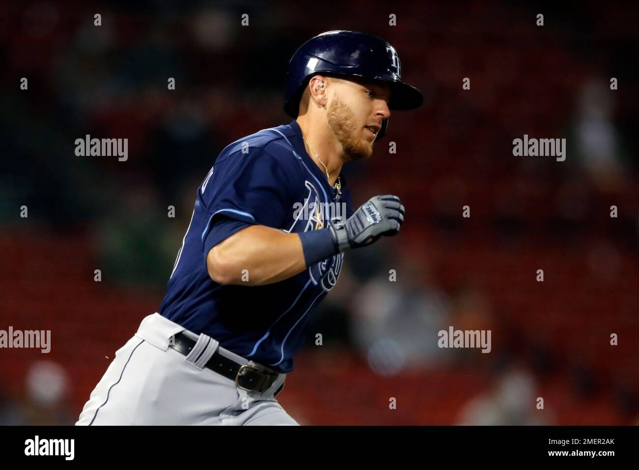 Tampa Bay Rays' Michael Brosseau plays against the Boston Red Sox ...