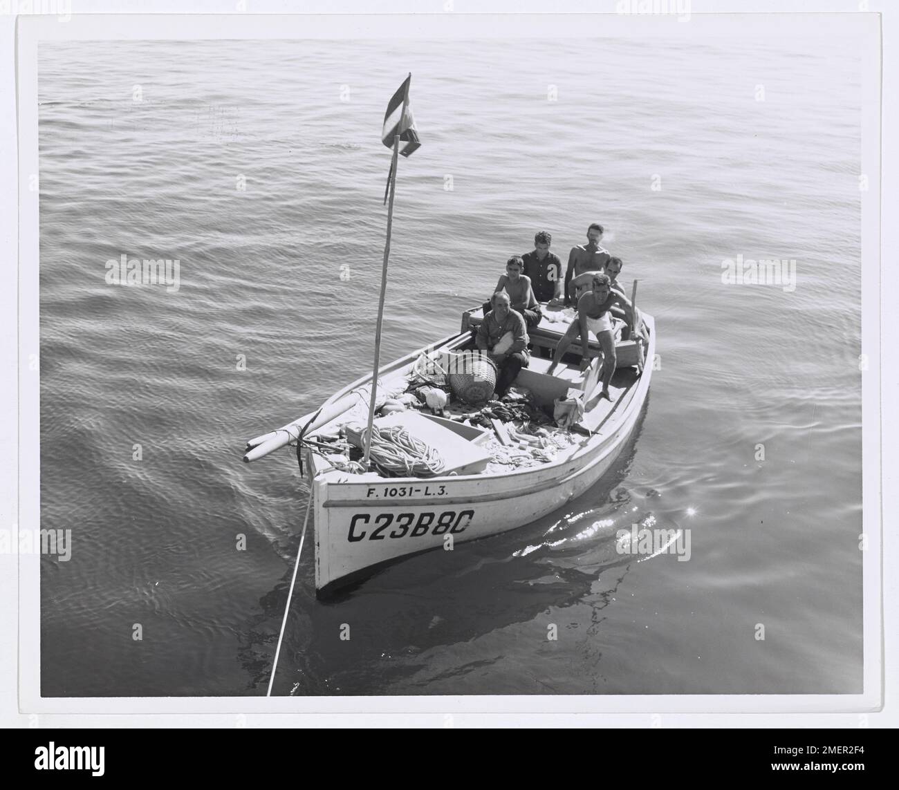 This photograph shows Cuban refugees aboard the U.S. Coast Guard Cutter ...