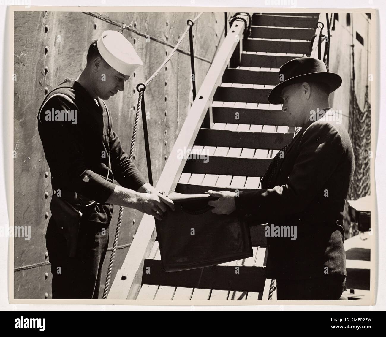 A photograph depicting the essential port security measures undertaken ...