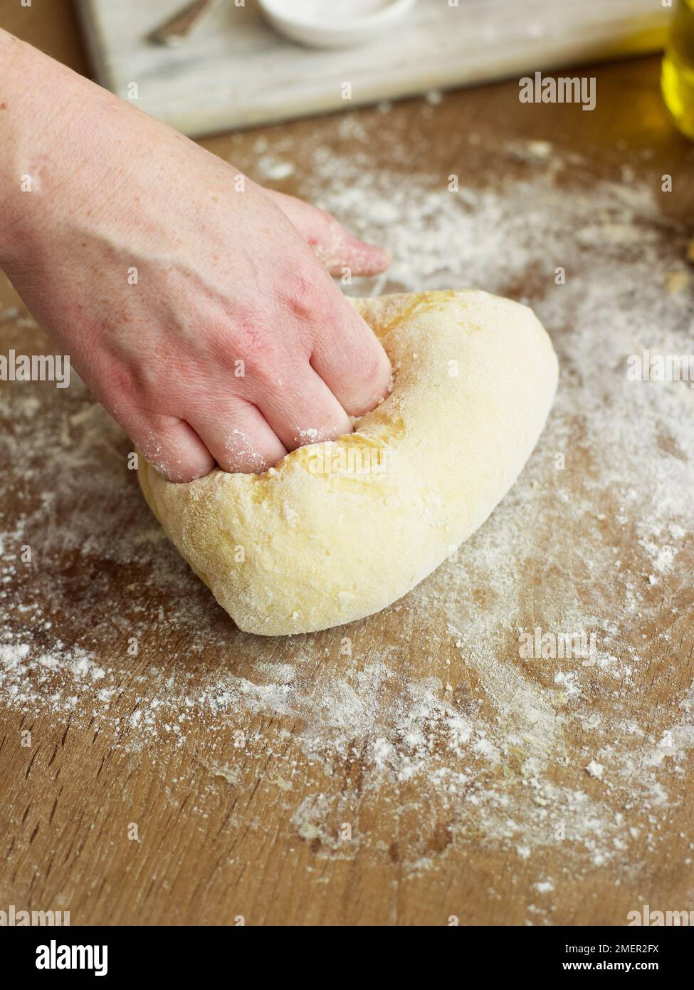 Kneading pasta dough Stock Photo - Alamy