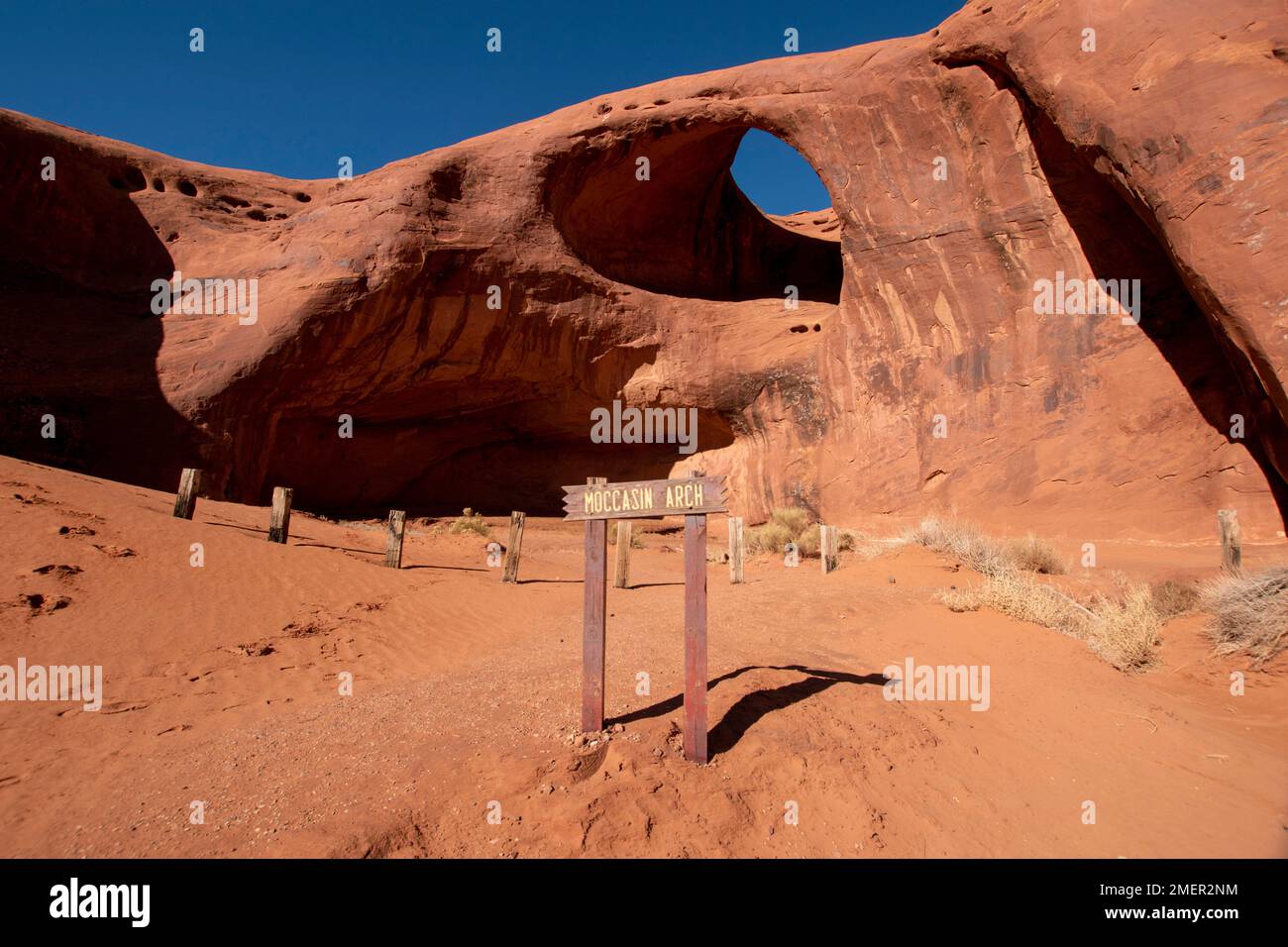 Moccasin Arch is one of many natural stone arches in Monument Valley ...