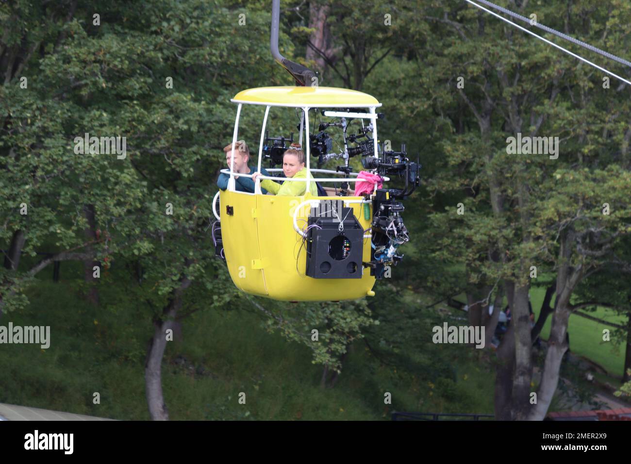 Sam Aston and Dolly-Ross Campbell for Coronation street are filming ...