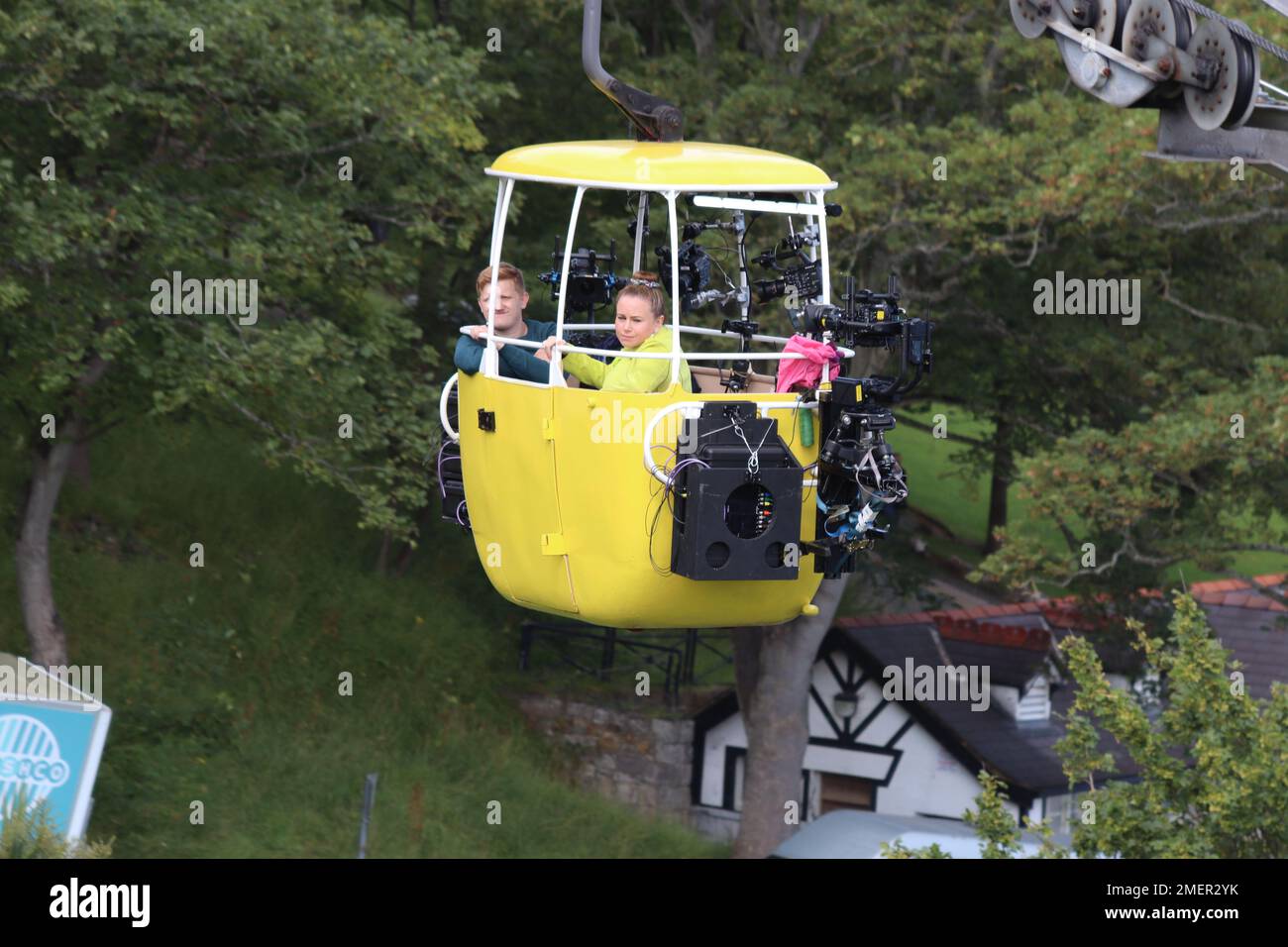 Sam Aston and Dolly-Ross Campbell for Coronation street are filming ...