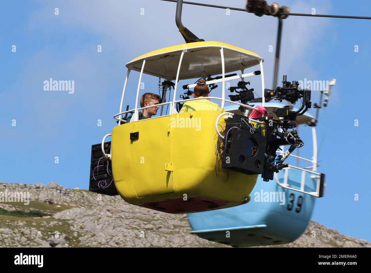 Sam Aston and Dolly-Ross Campbell for Coronation street are filming ...