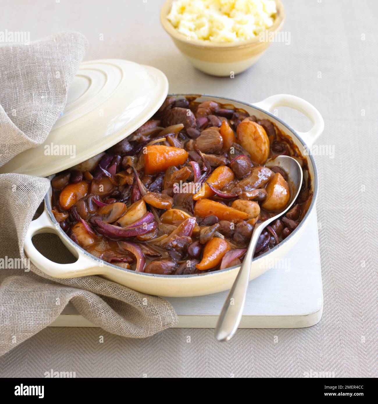 Red bean and chestnut bourguignon Stock Photo - Alamy