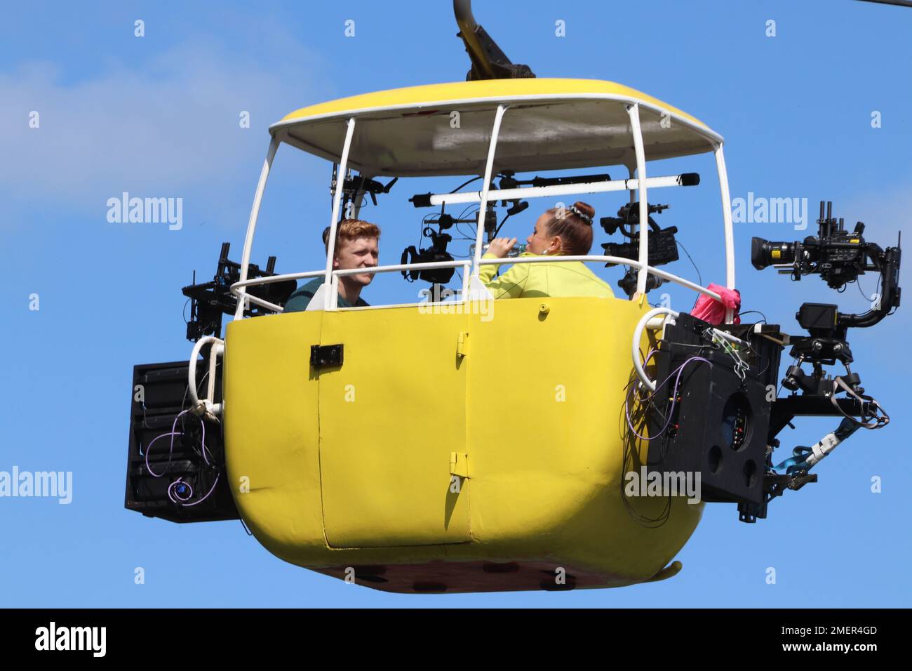 Sam Aston and Dolly-Ross Campbell for Coronation street are filming ...