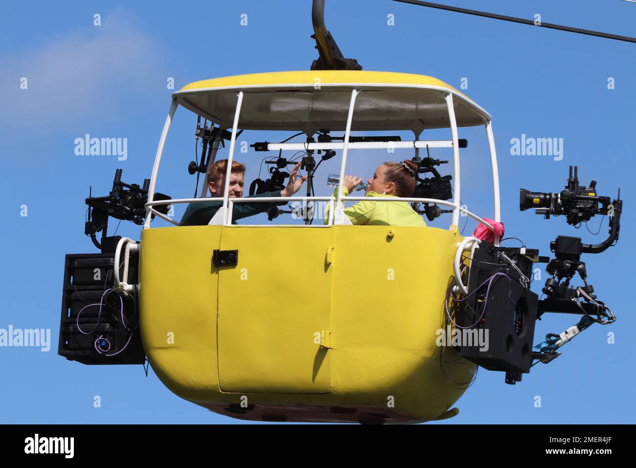 Sam Aston and Dolly-Ross Campbell for Coronation street are filming ...