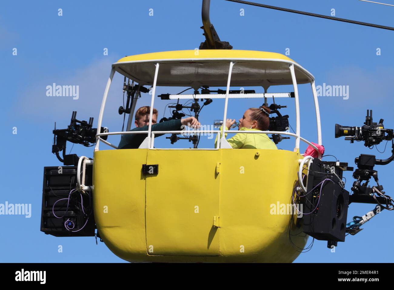 Sam Aston and Dolly-Ross Campbell for Coronation street are filming ...