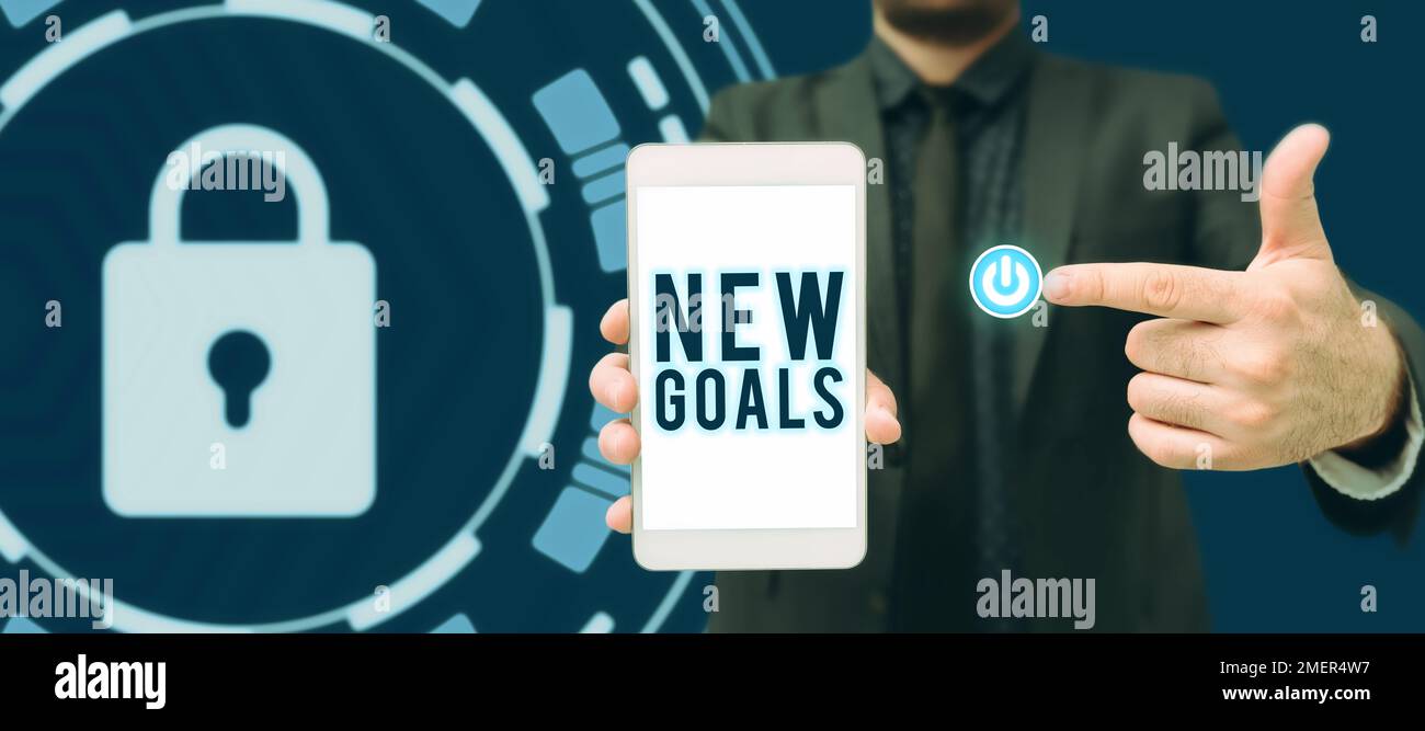 Inspiration showing sign New Goals. Business showcase a list of clearly ...