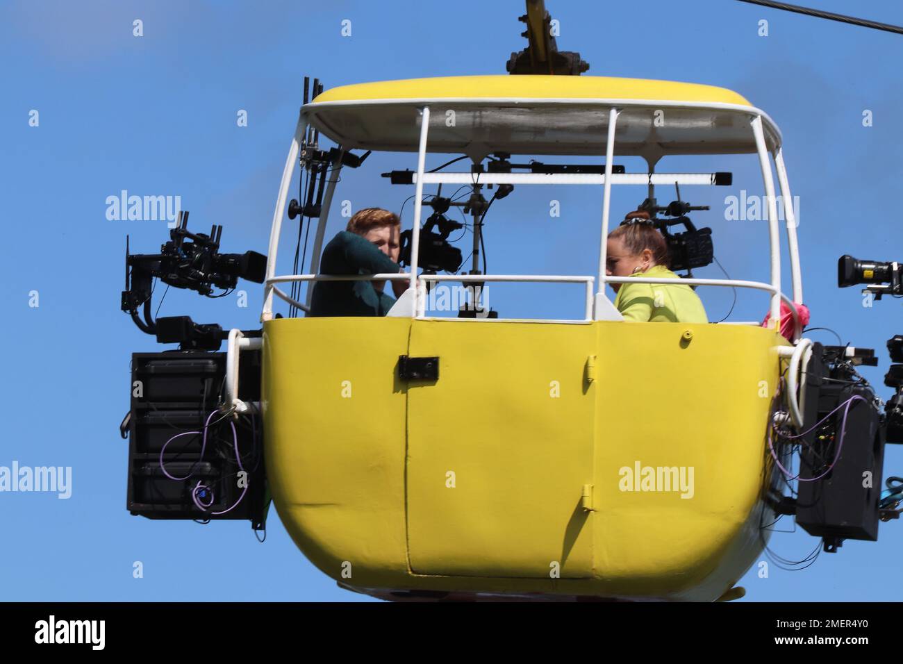 Sam Aston and Dolly-Ross Campbell for Coronation street are filming ...