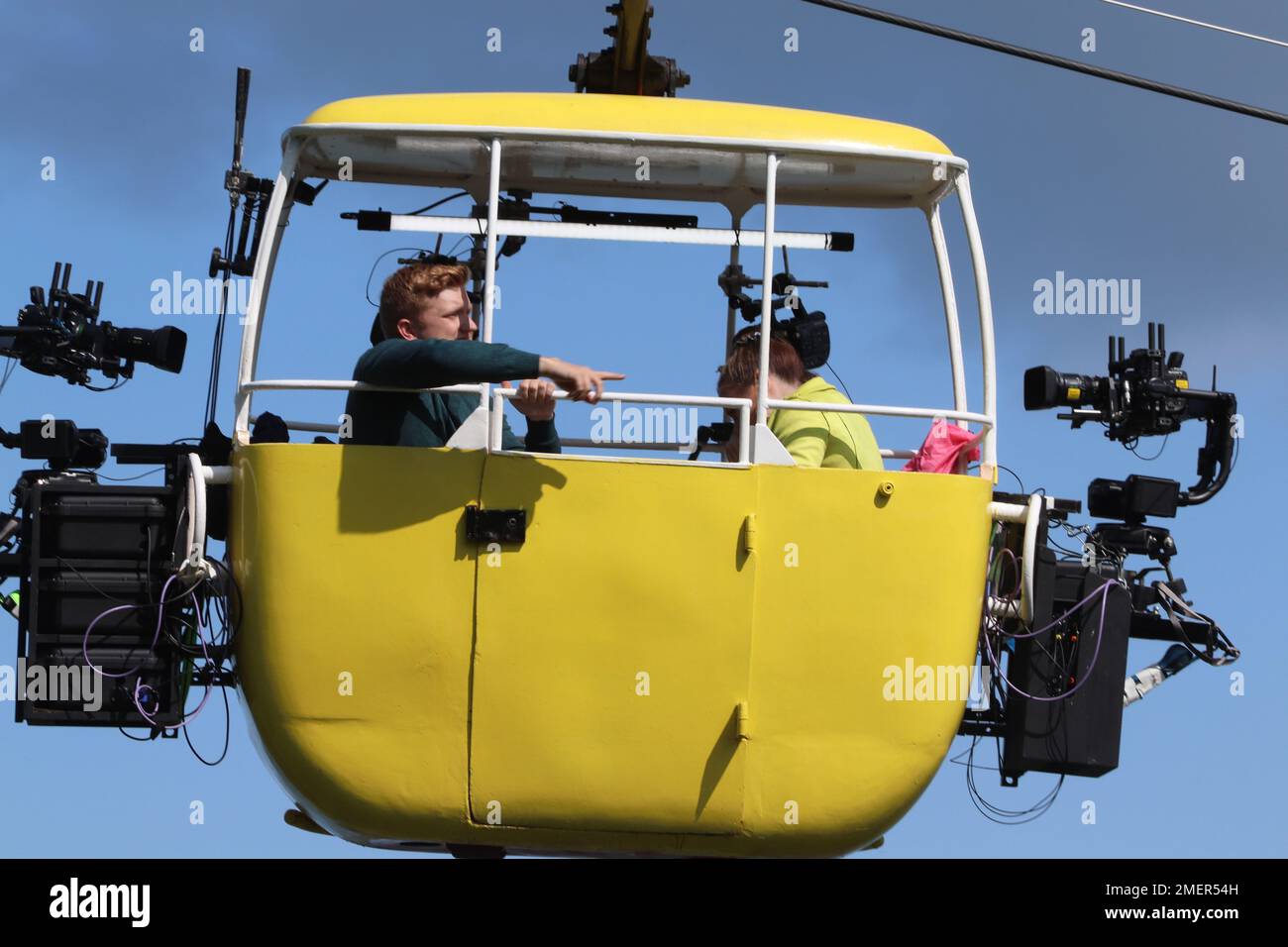 Sam Aston and Dolly-Ross Campbell for Coronation street are filming ...