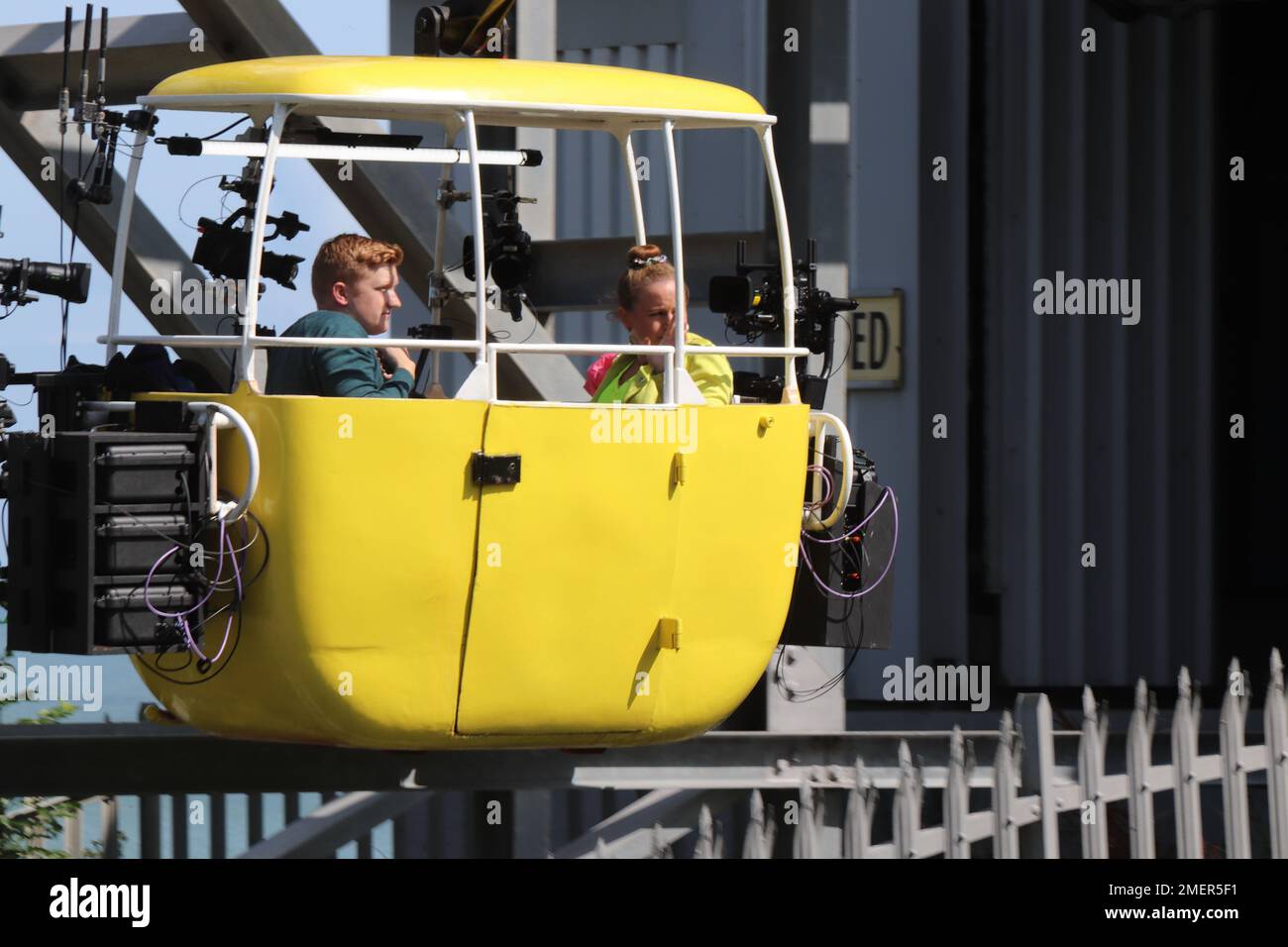 Sam Aston and Dolly-Ross Campbell for Coronation street are filming ...