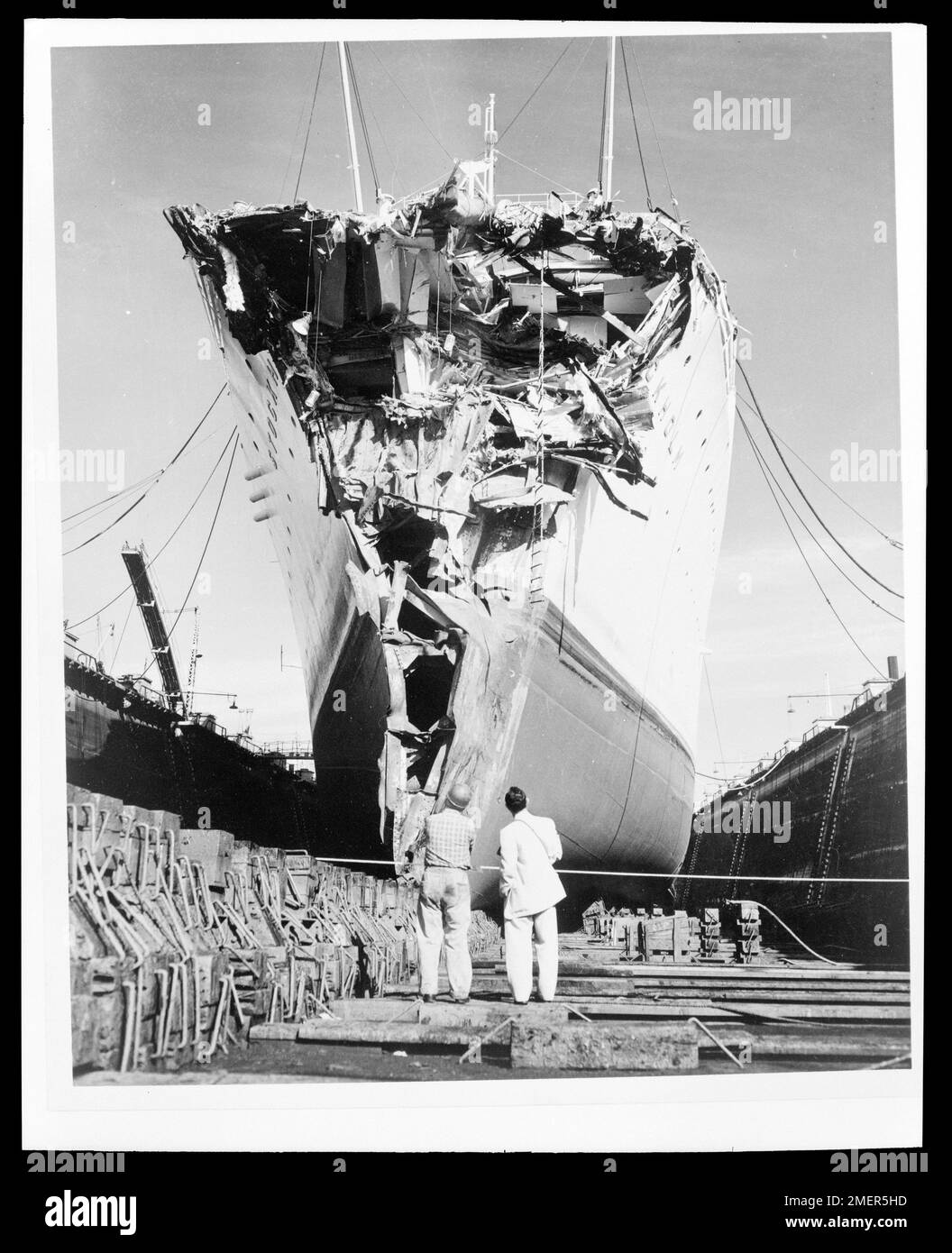 The SS Stockholm is seen in drydock at Pier 97 in New York following ...