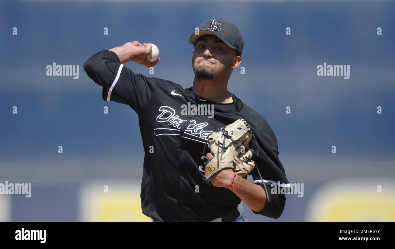 Long Beach's Luis Ramirez delivers during an NCAA baseball game against ...