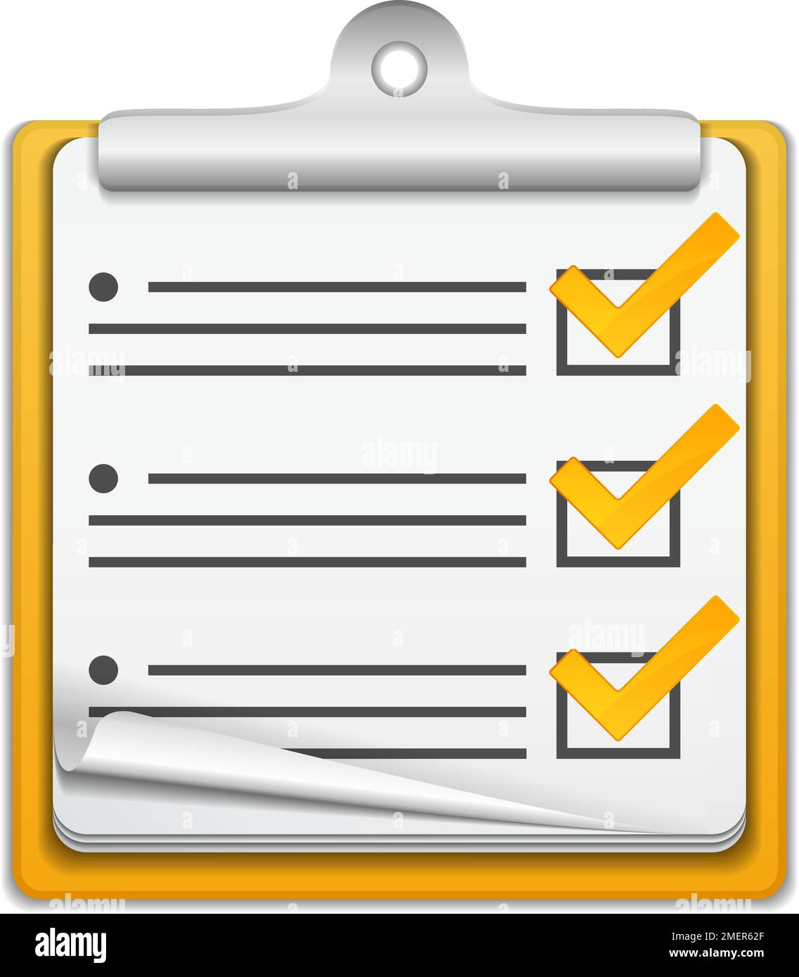 Orange check list icon, vector eps10 illustration Stock Vector Image ...