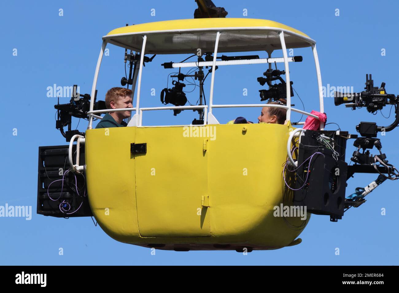 Sam Aston and Dolly-Ross Campbell for Coronation street are filming ...