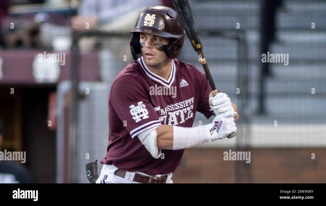 Mississippi State outfielder Tanner Allen (5) during an NCAA college ...