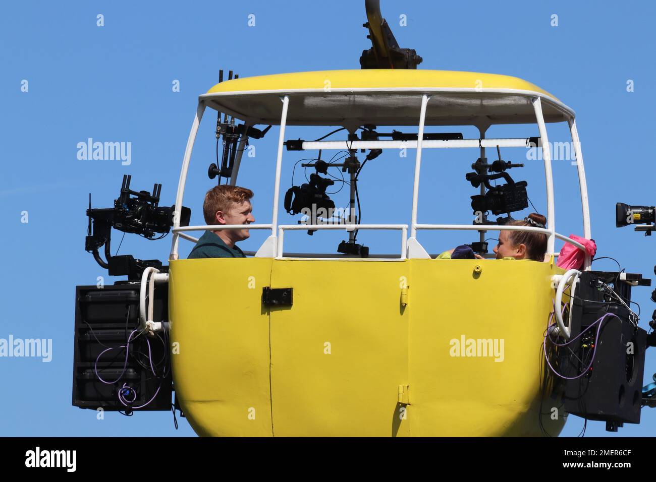 Sam Aston and Dolly-Ross Campbell for Coronation street are filming ...