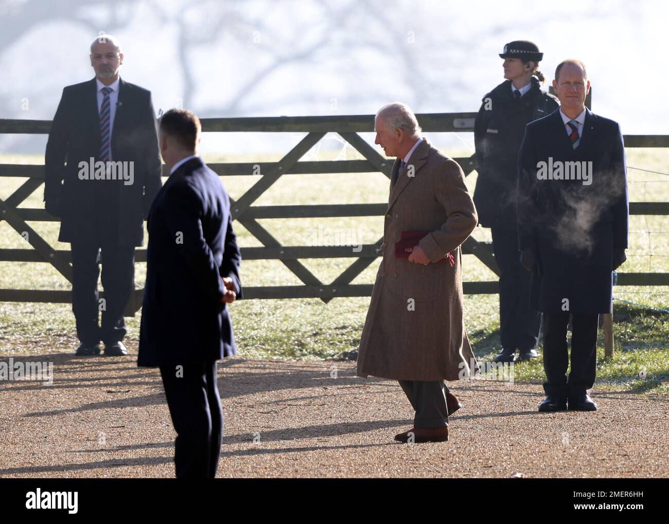 Sandringham, UK. 22nd Jan, 2023. King Charles III attends the St. Mary ...