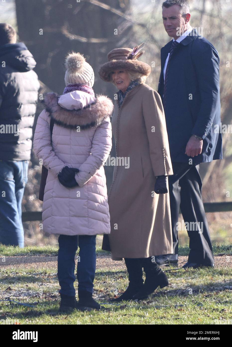 Sandringham, UK. 22nd Jan, 2023. Camilla The Queen Consort, attends the ...