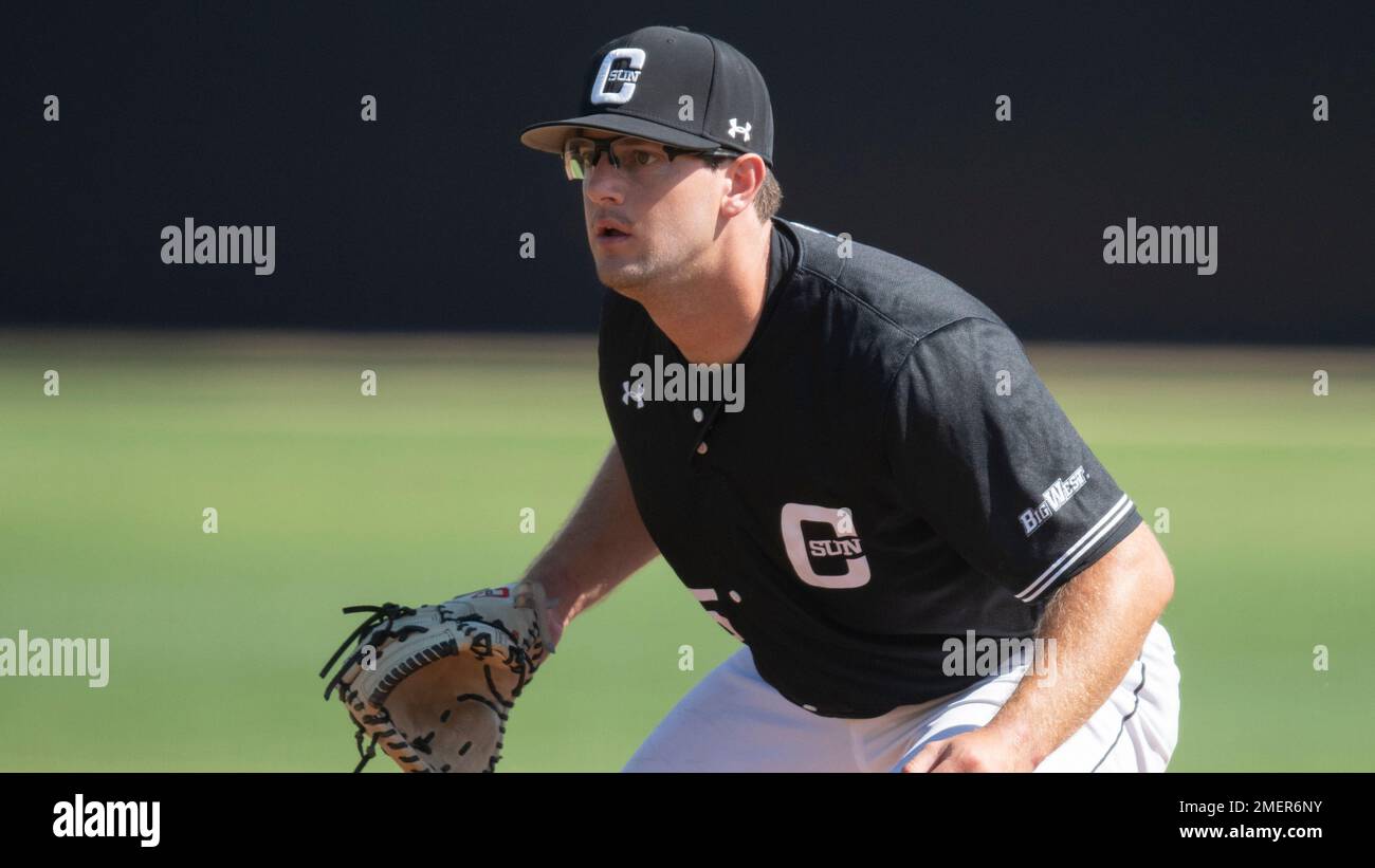 Cal State Northridge first baseman Jacob Bravo during an NCAA baseball ...