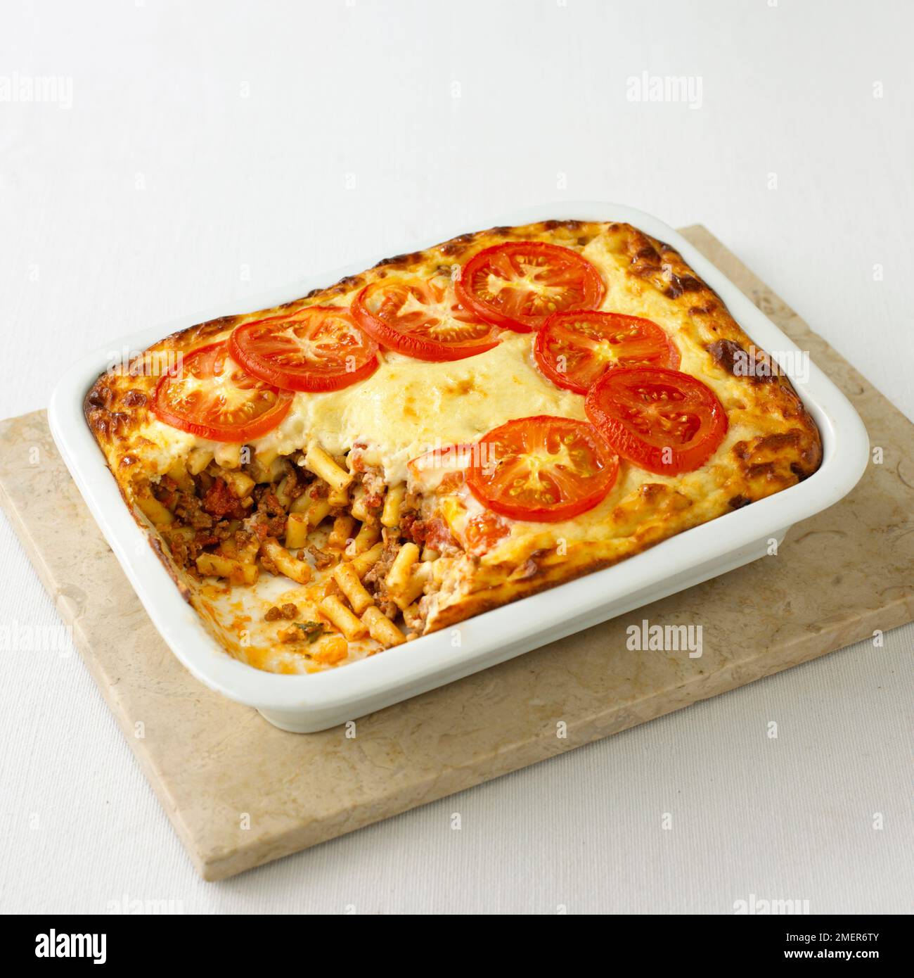 Pastitsio, baked pasta, meat and bechamel sauce Stock Photo - Alamy