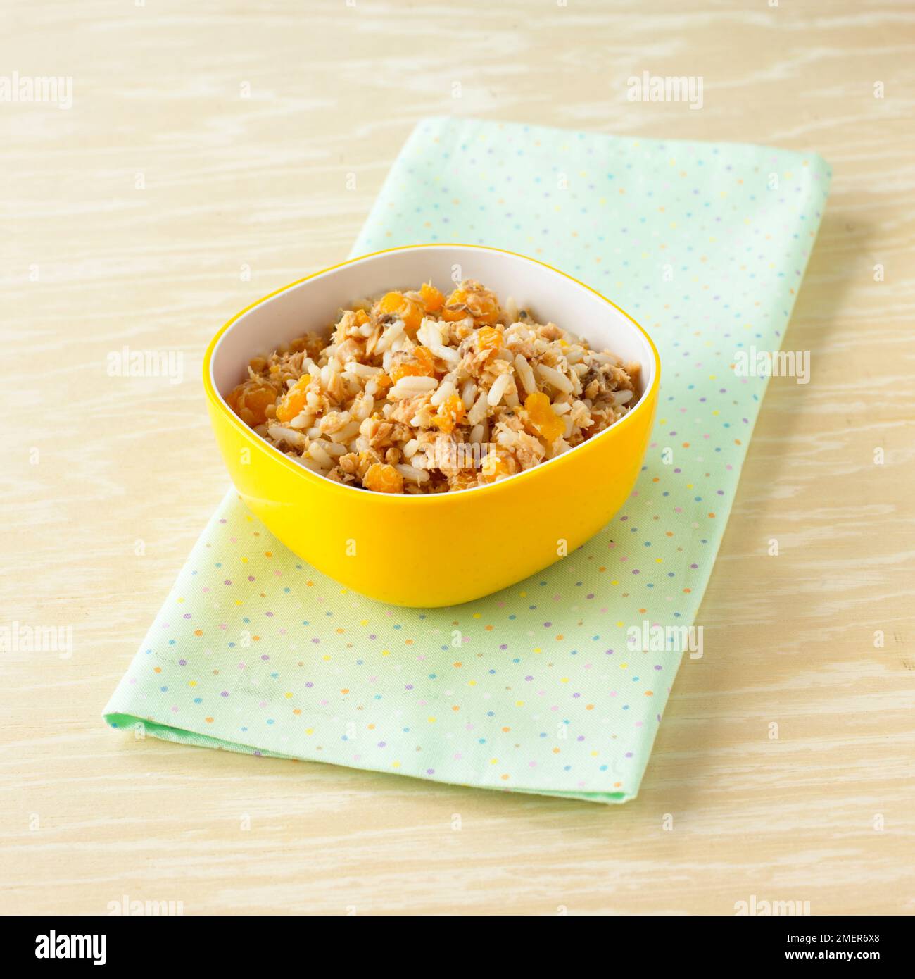 Salmon and pumpkin rice Stock Photo - Alamy