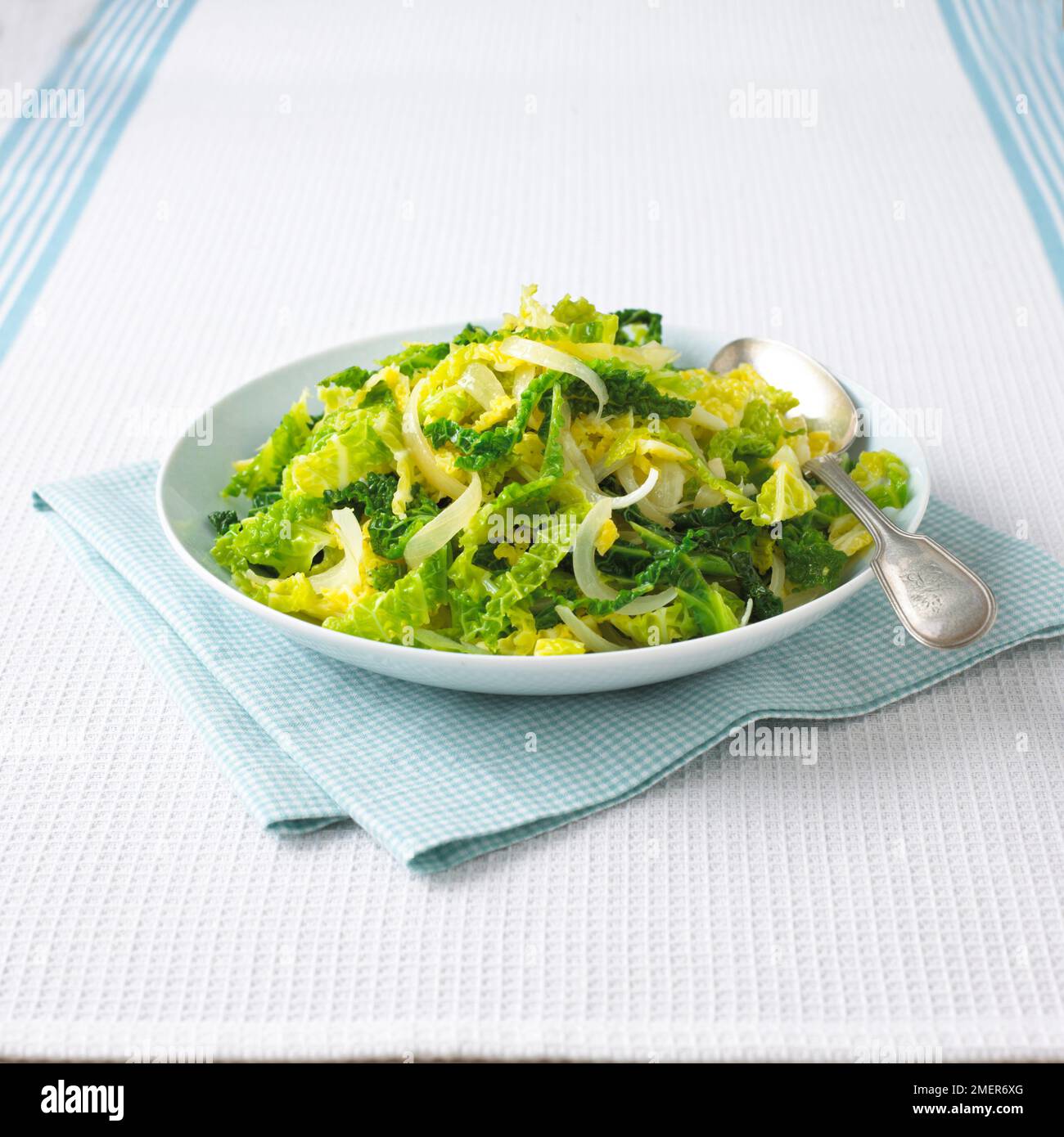 Plate of shredded savoy cabbage Stock Photo - Alamy