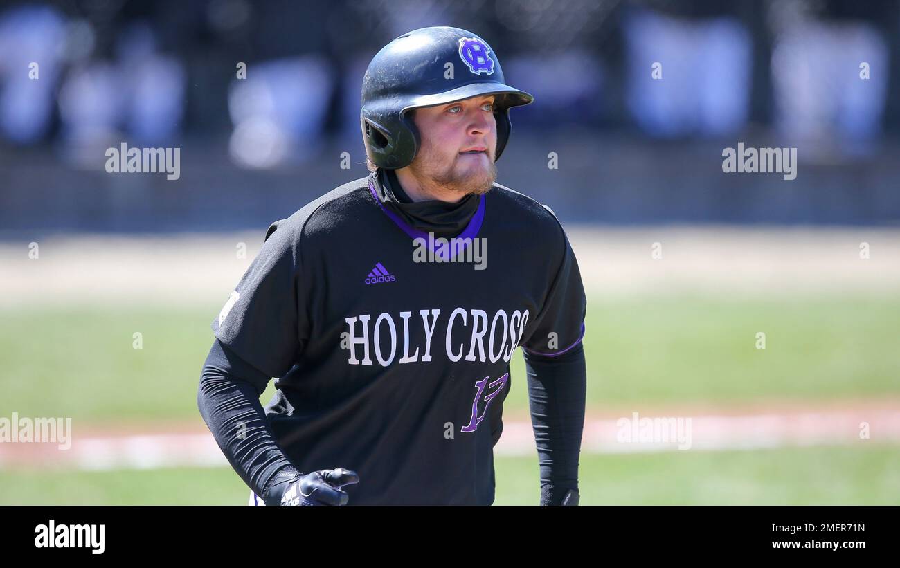 Holy Cross's Evan Blum (13) during an NCAA baseball game against ...