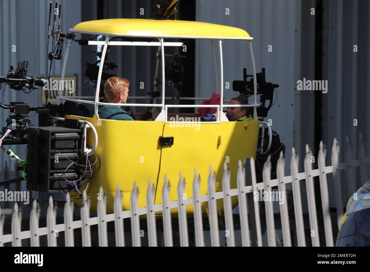 Sam Aston and Dolly-Ross Campbell for Coronation street are filming ...