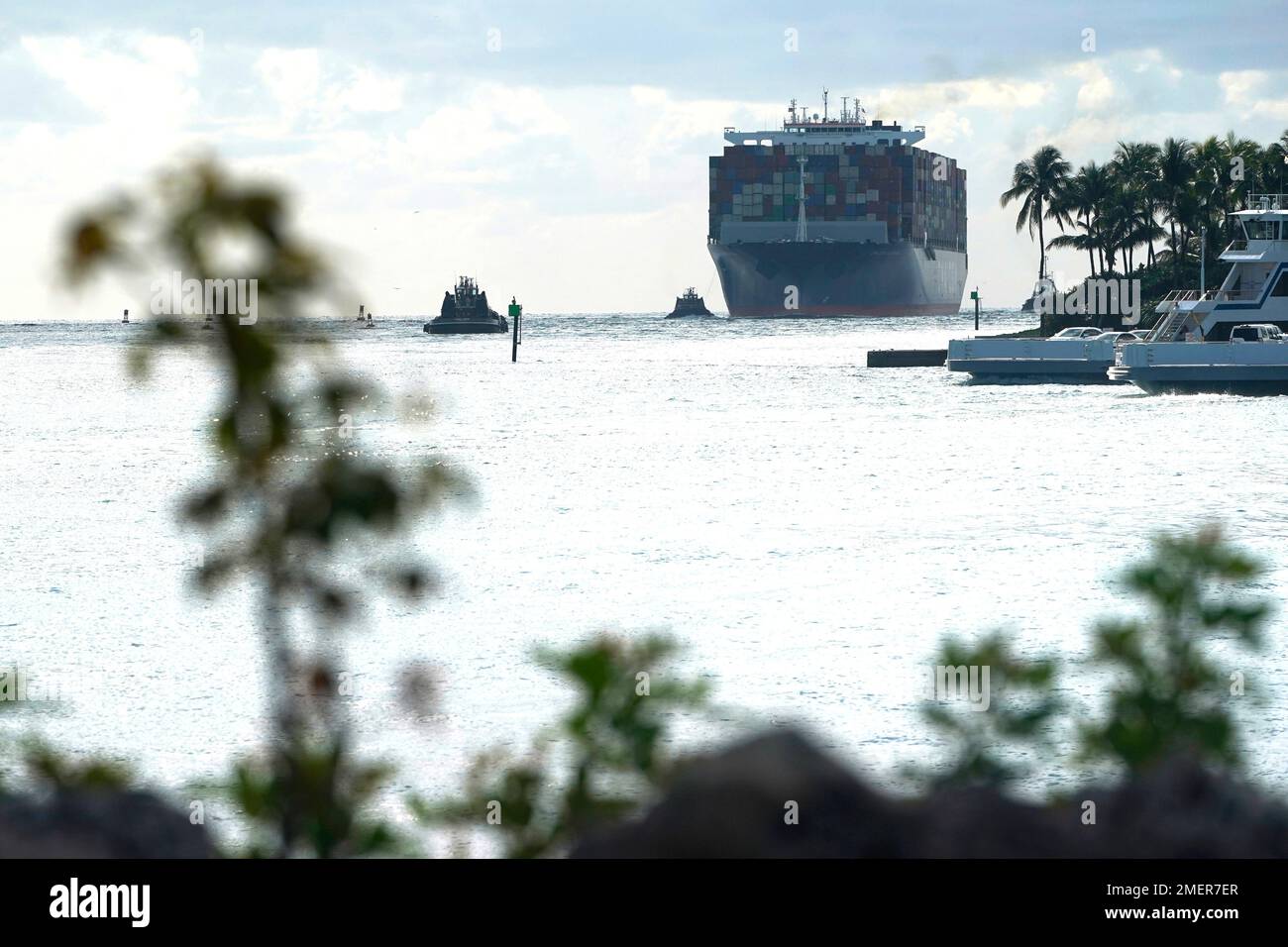 The CMA CGM Argentina arrives at PortMiami, the largest container ship ...