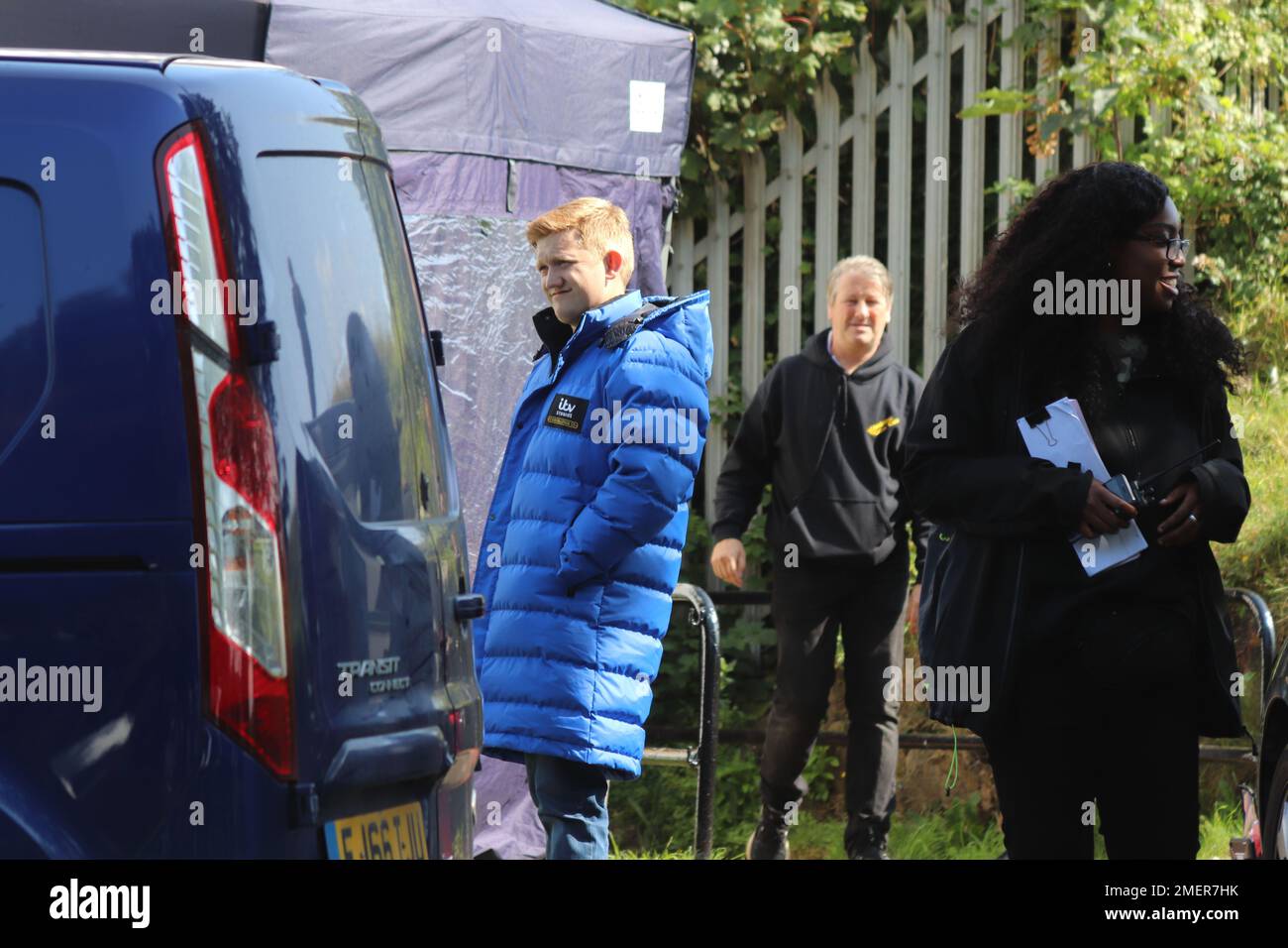 Sam Aston and Dolly-Ross Campbell for Coronation street are filming ...