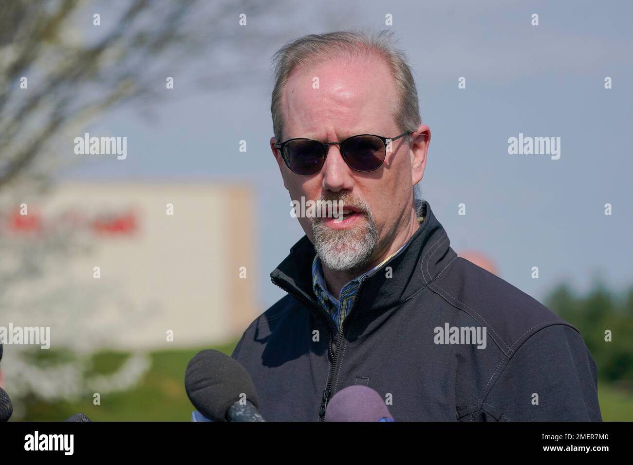 Frederick Mayor Michael O'Connor speaks during a news conference near ...