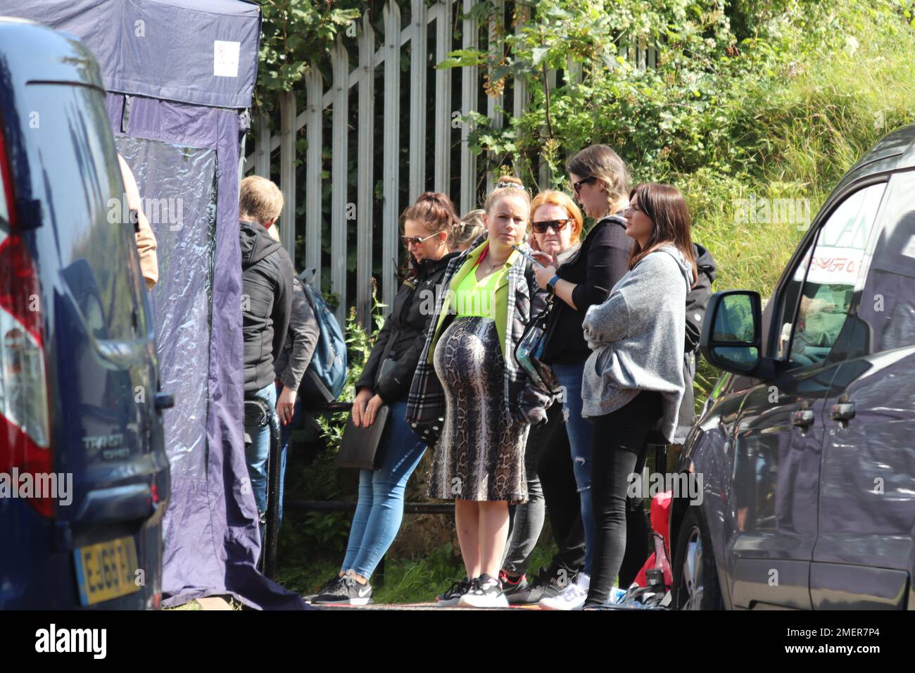 Sam Aston and Dolly-Ross Campbell for Coronation street are filming ...