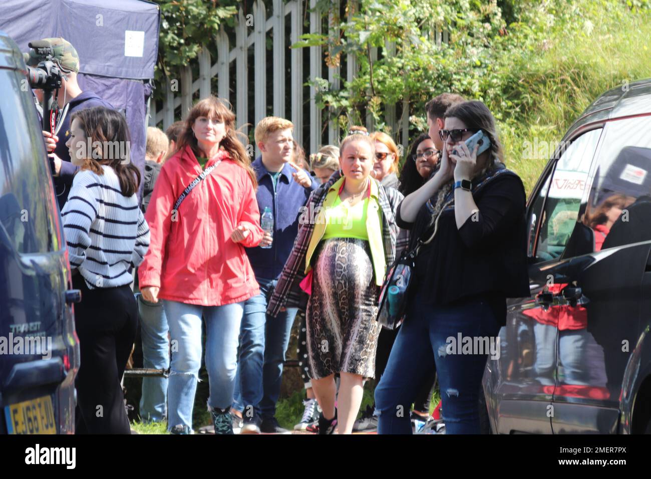 Sam Aston and Dolly-Ross Campbell for Coronation street are filming ...