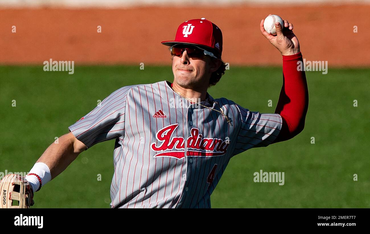 Hunter Jessee (4) of the Indiana Hoosiers during an NCAA baseball game ...