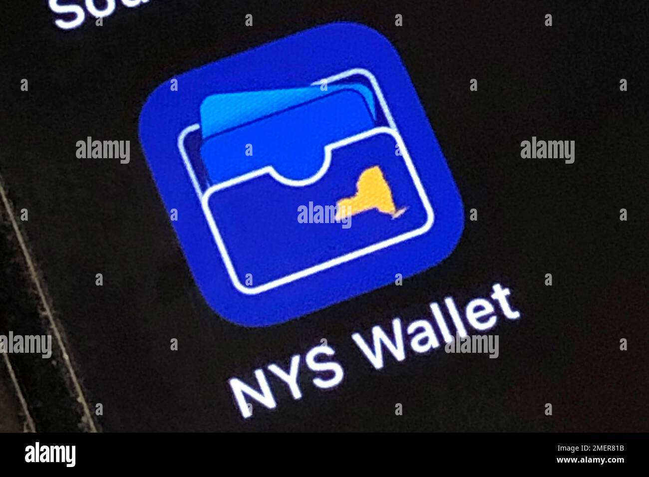 This photo shows the mobile phone screen icon for New York State's ...