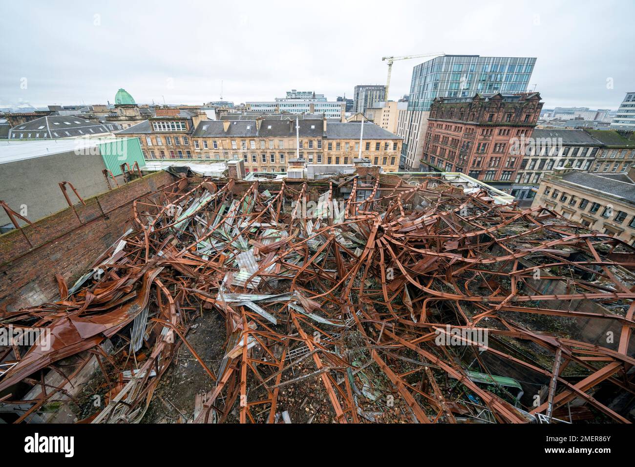 The roof of the former O2 ABC nightclub adjacent to the Glasgow School ...