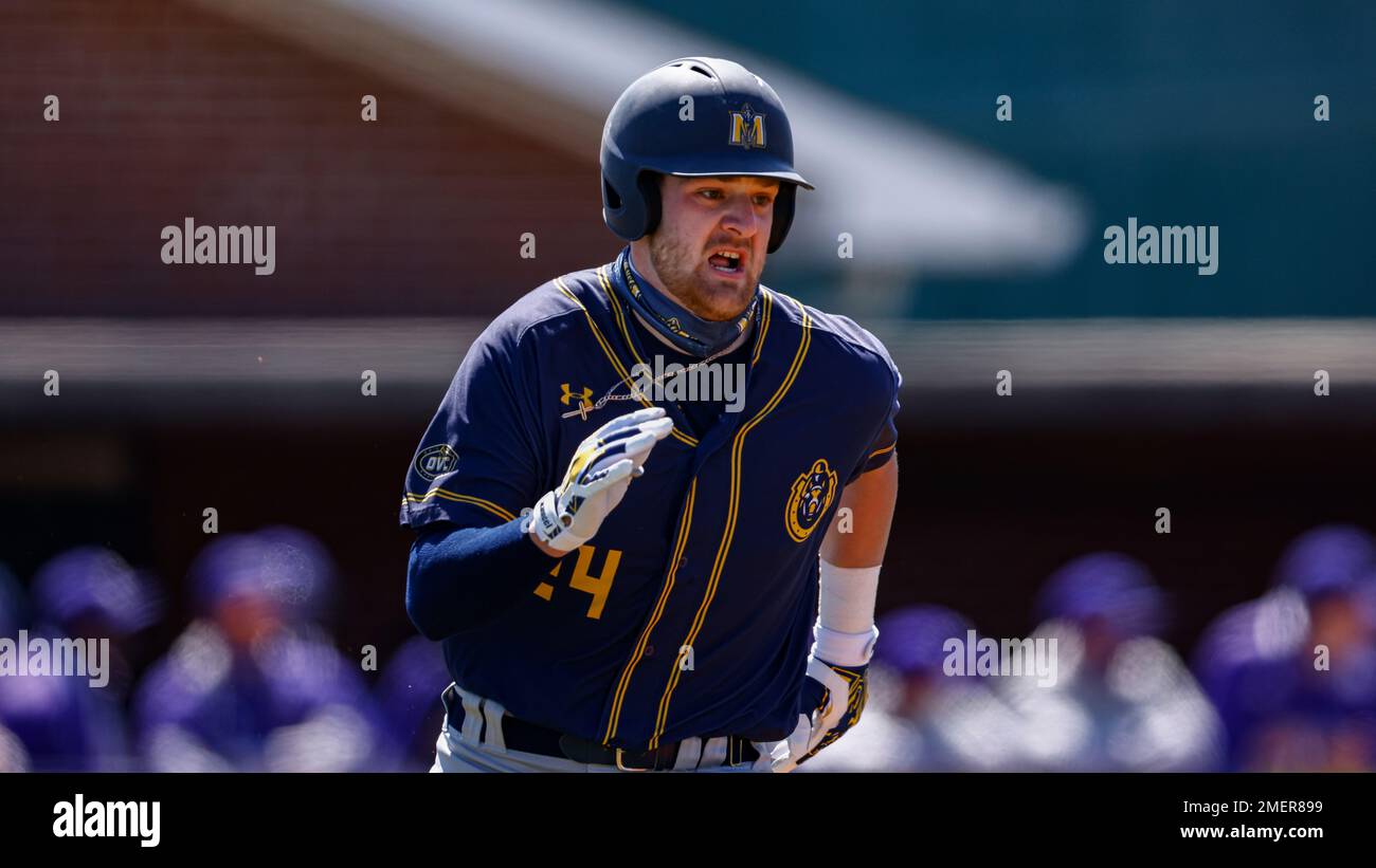 Murray State's Wes Schad runs to first base during an NCAA baseball ...