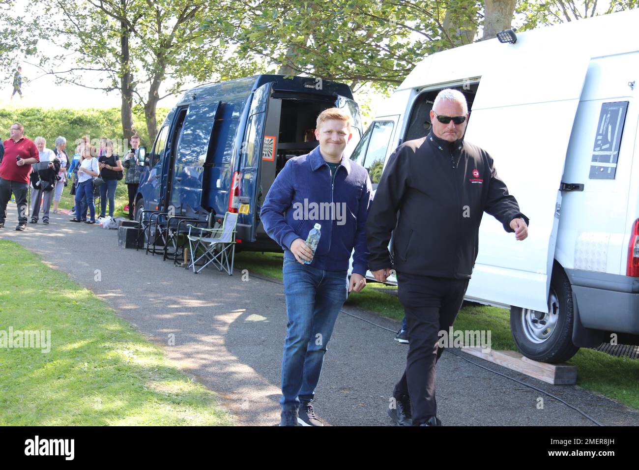 Sam Aston and Dolly-Ross Campbell for Coronation street are filming ...