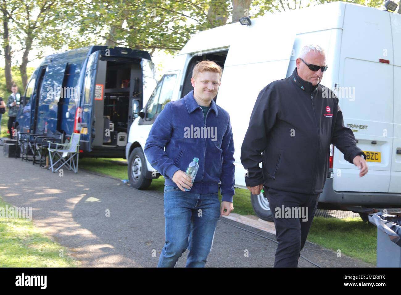 Sam Aston and Dolly-Ross Campbell for Coronation street are filming ...