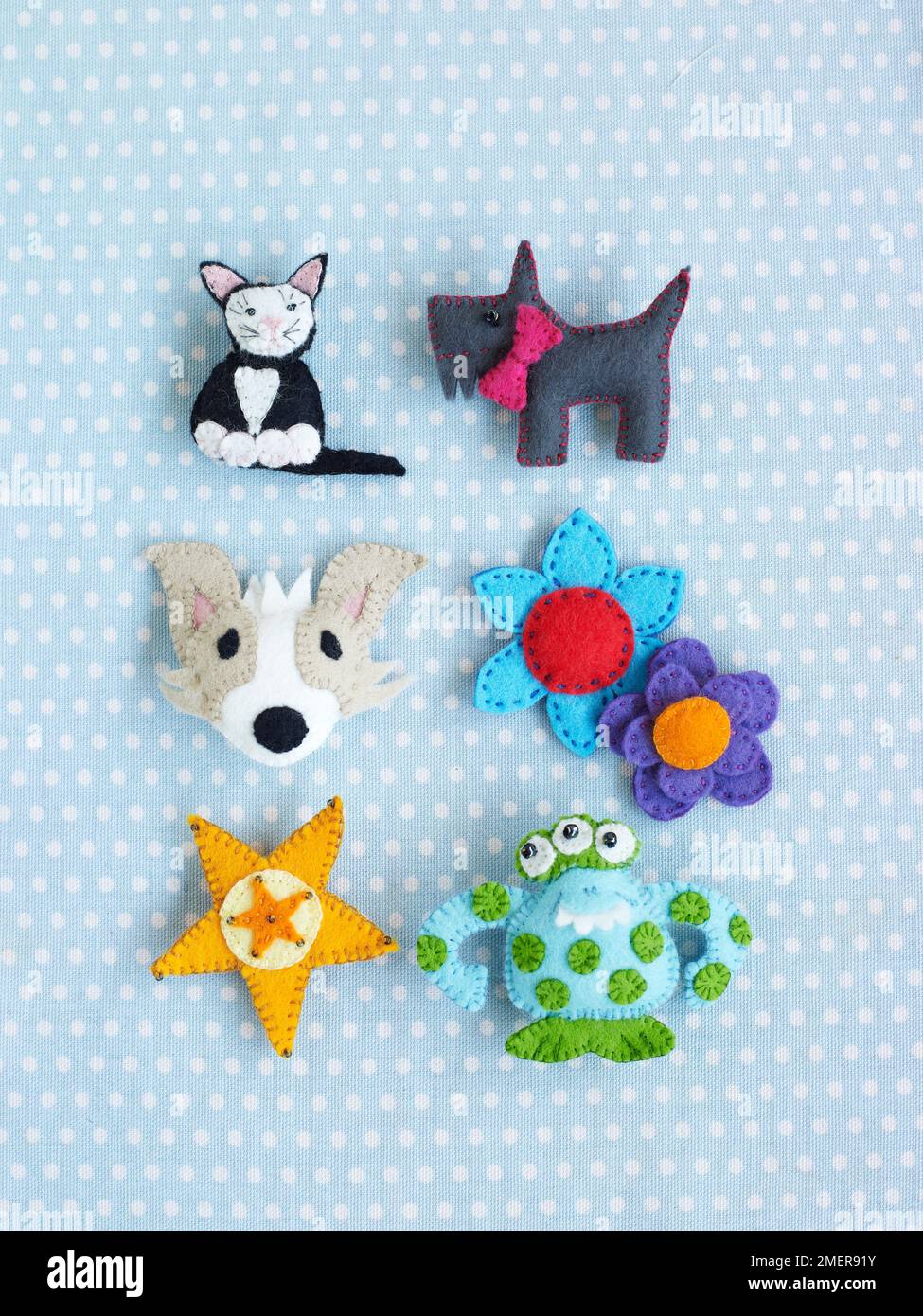 Colourful felt badges, different shapes Stock Photo - Alamy