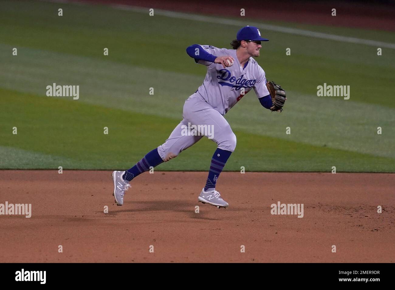 Los Angeles Dodgers second baseman Zach McKinstry against the Oakland ...