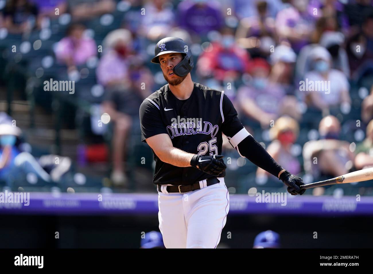 Colorado Rockies first baseman C.J. Cron (25) in the fifth inning of a ...