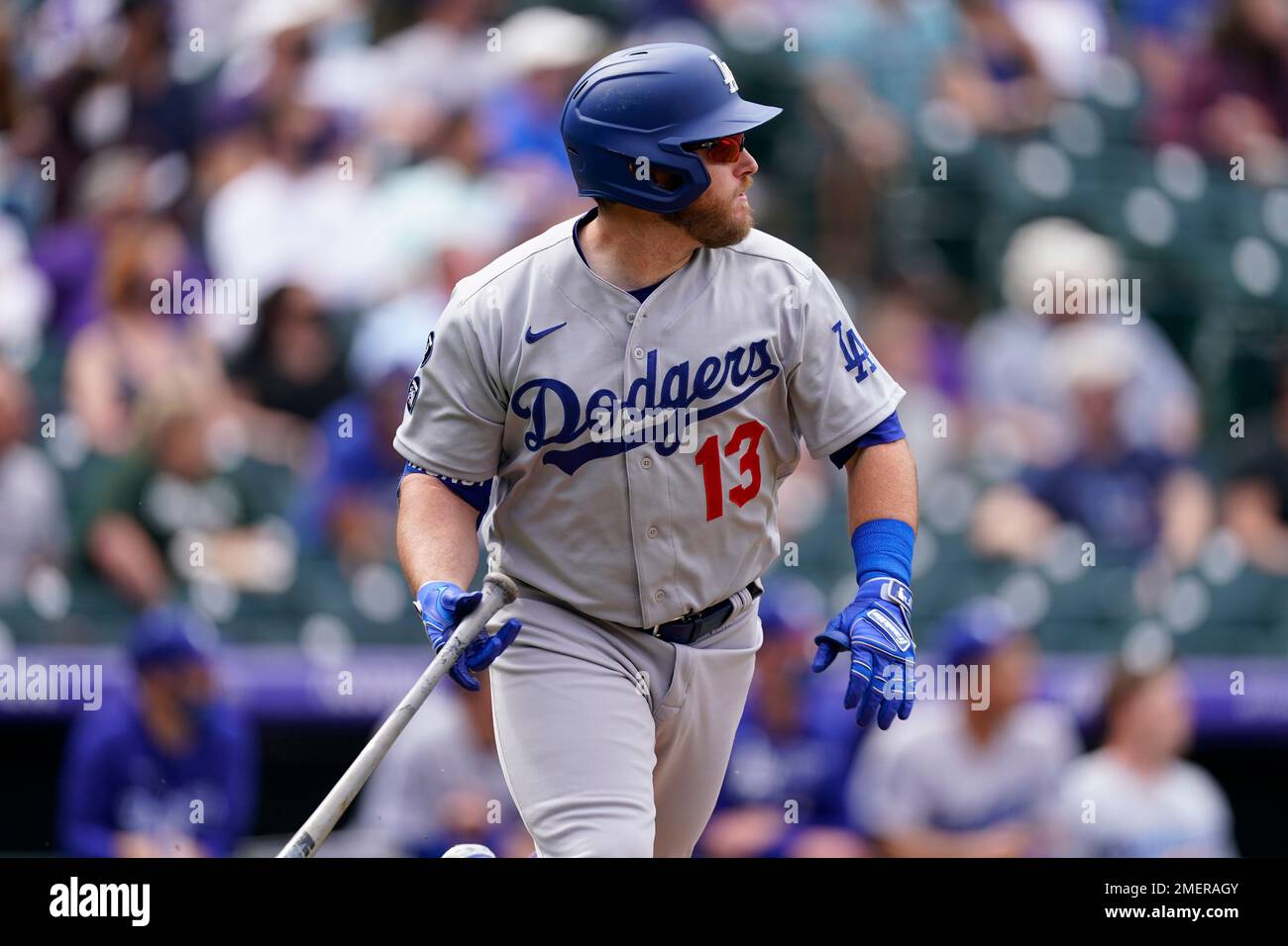 Los Angeles Dodgers first baseman Max Muncy (13) in the third inning of ...