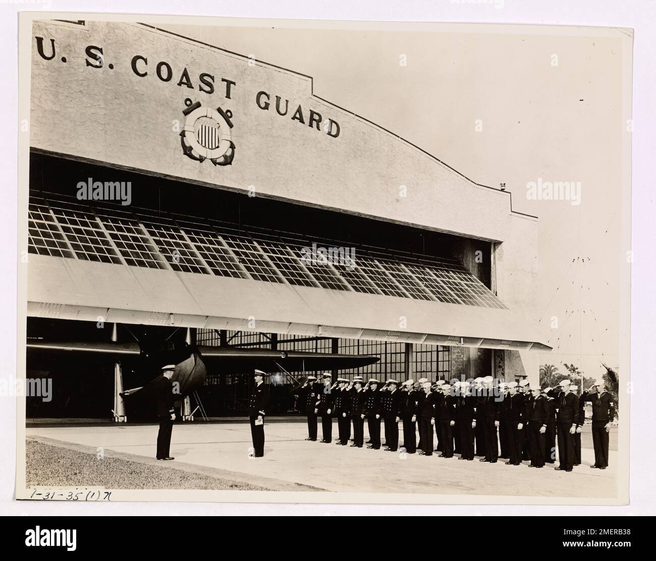 This image shows the general muster at Miami Air Station, with ...