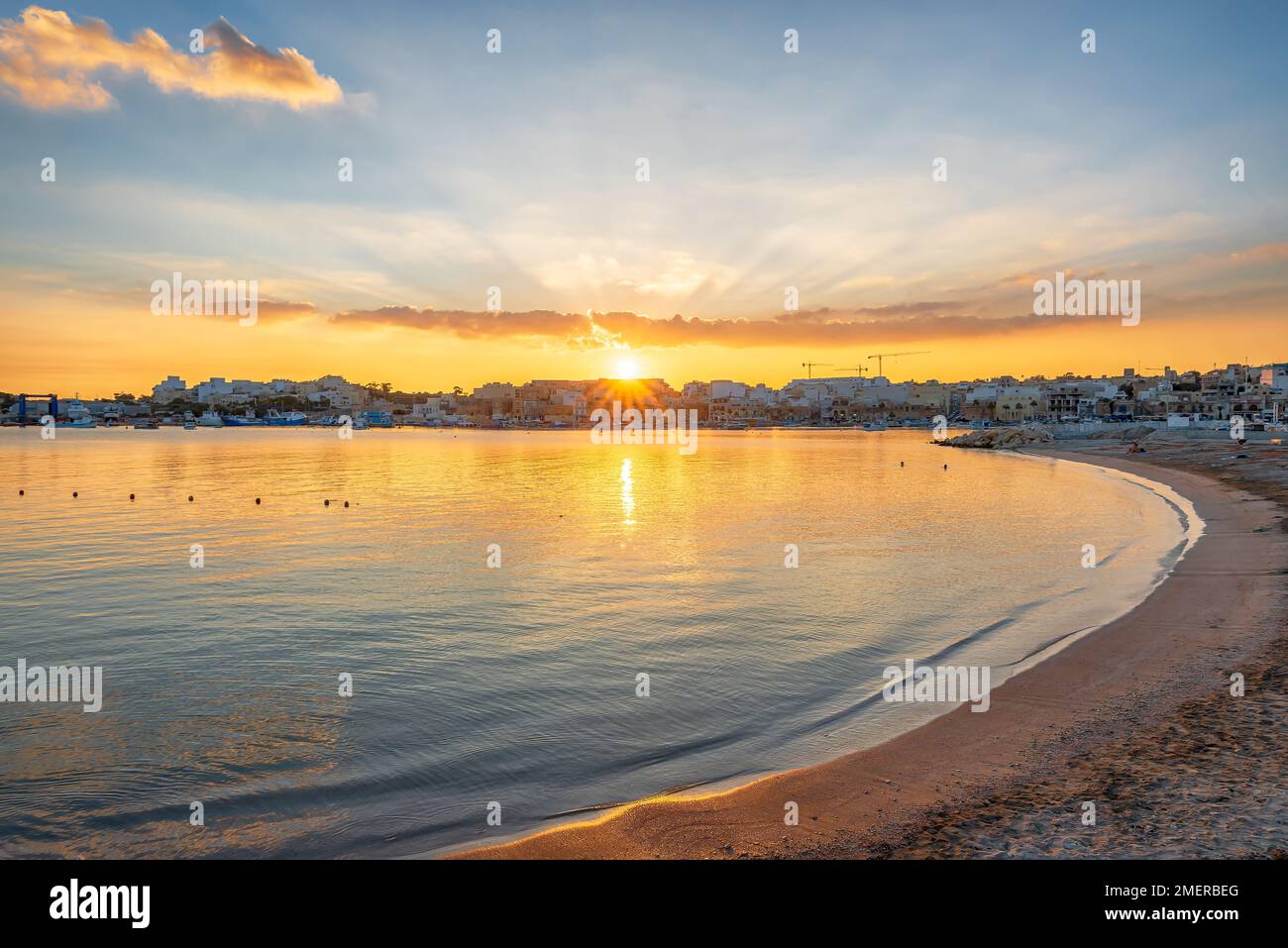 Landscape with Il Ballut ta beach, Marsaxlokk, Malta Stock Photo - Alamy