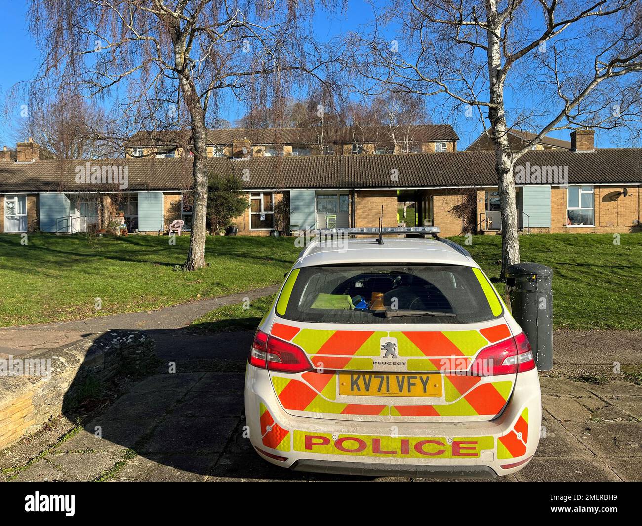 A police car parked outside a property on Archway Gardens in Paganhill ...